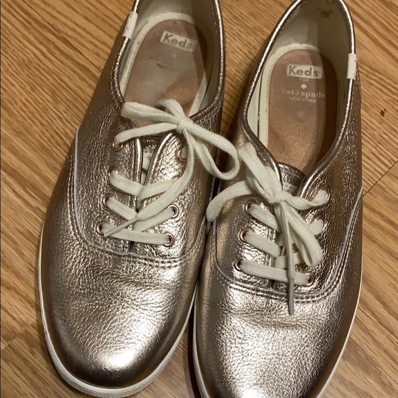 kate spade | Shoes | Kate Spade X Keds Metallic Rose Gold Sneakers ...